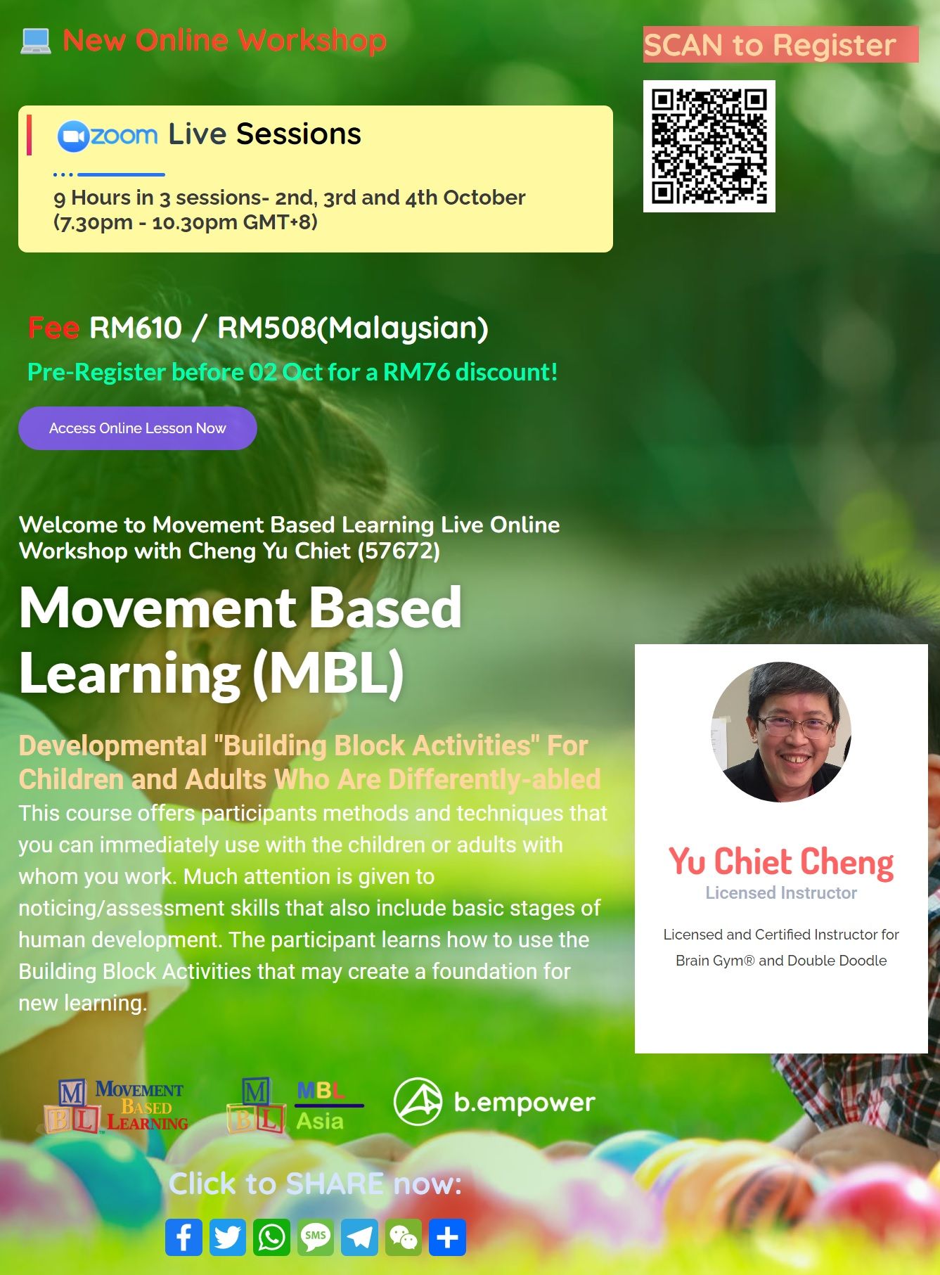 Movement Based Learning Live Online Workshop with Cheng Yu Chiet (57672 ...