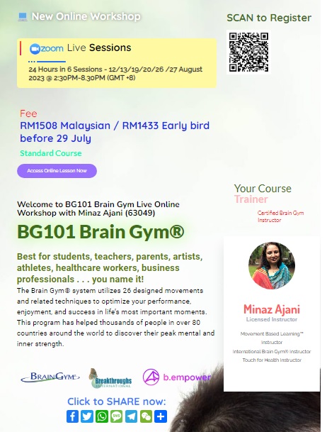 BG101 Brain Gym Live Online Workshop with Minaz Ajani (63049) – Empwr2u